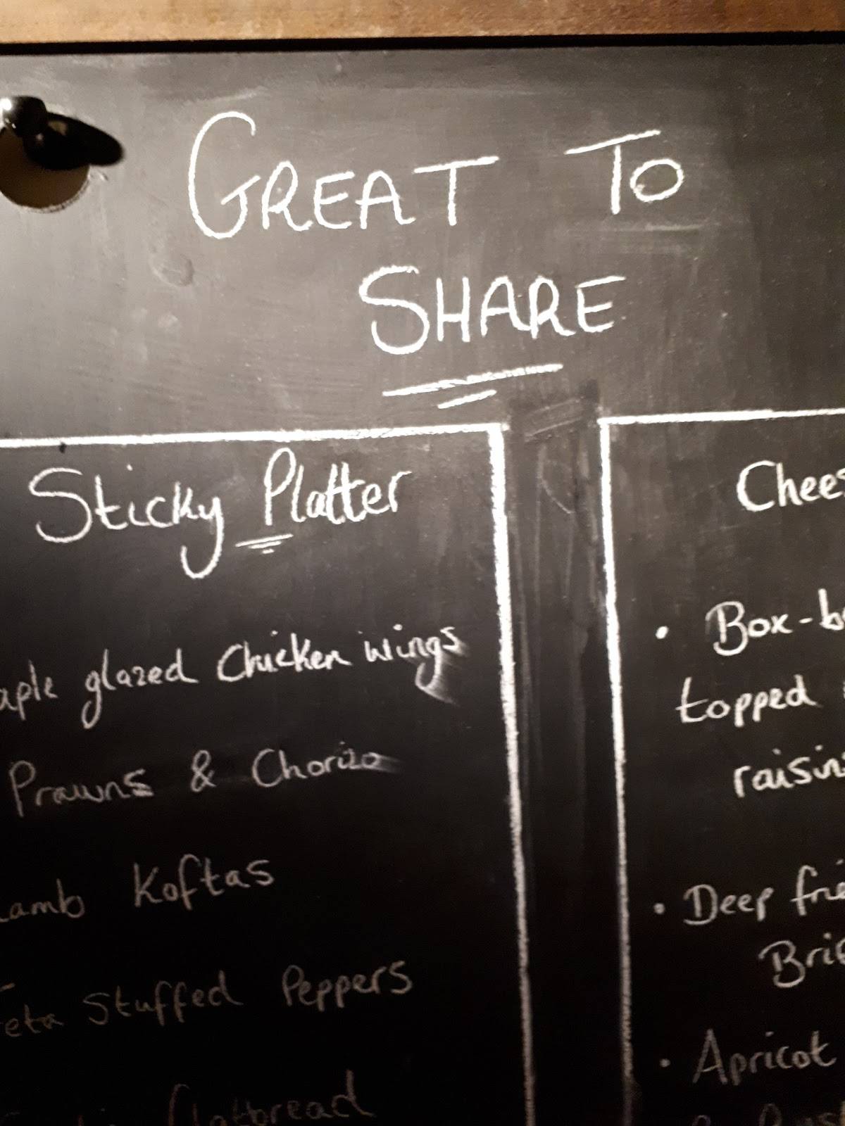 Carta del pub y bar The Fox And Raven, Chelmsford