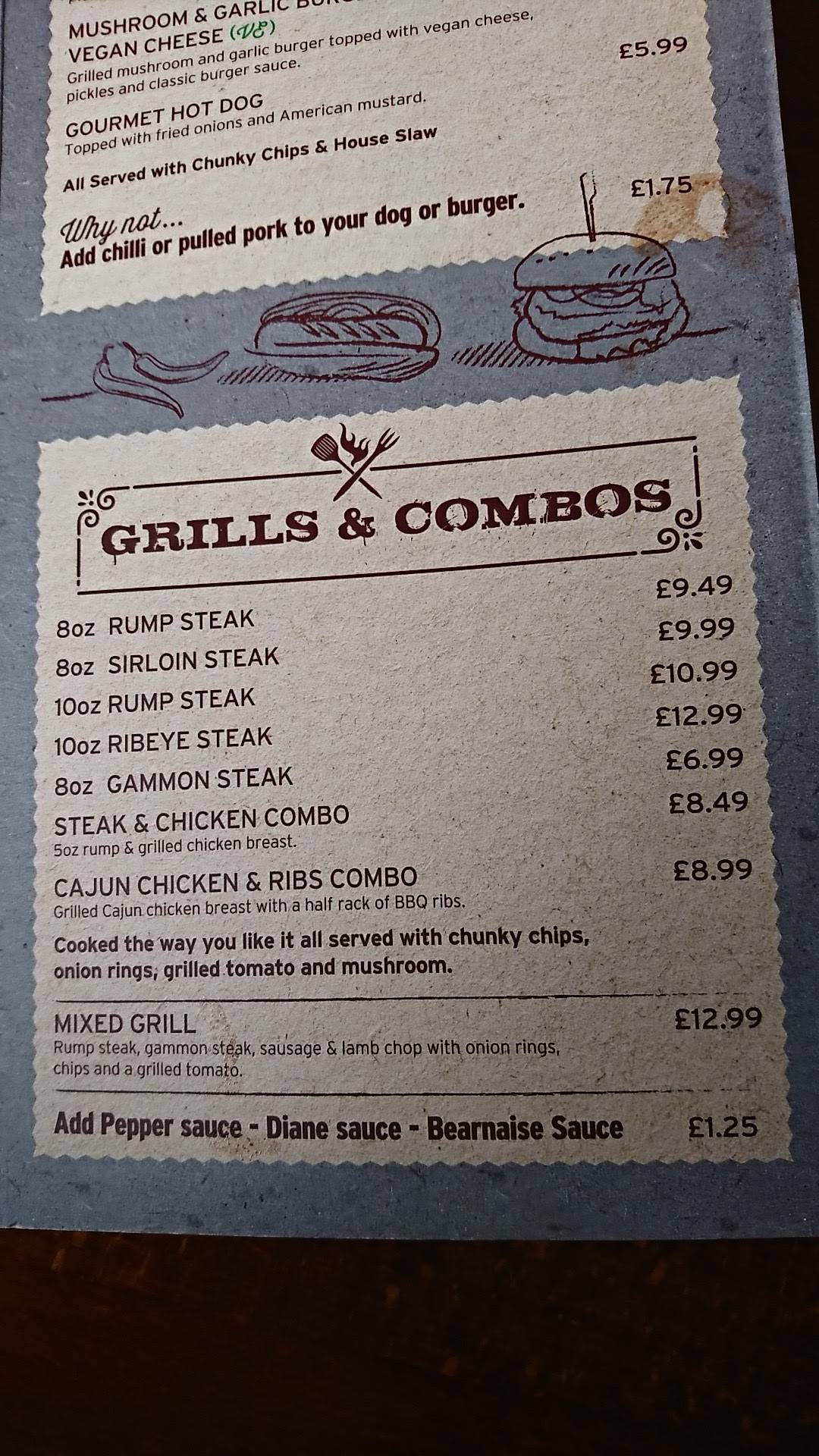 Menu at The Fox Bar Hill, Bar Hill