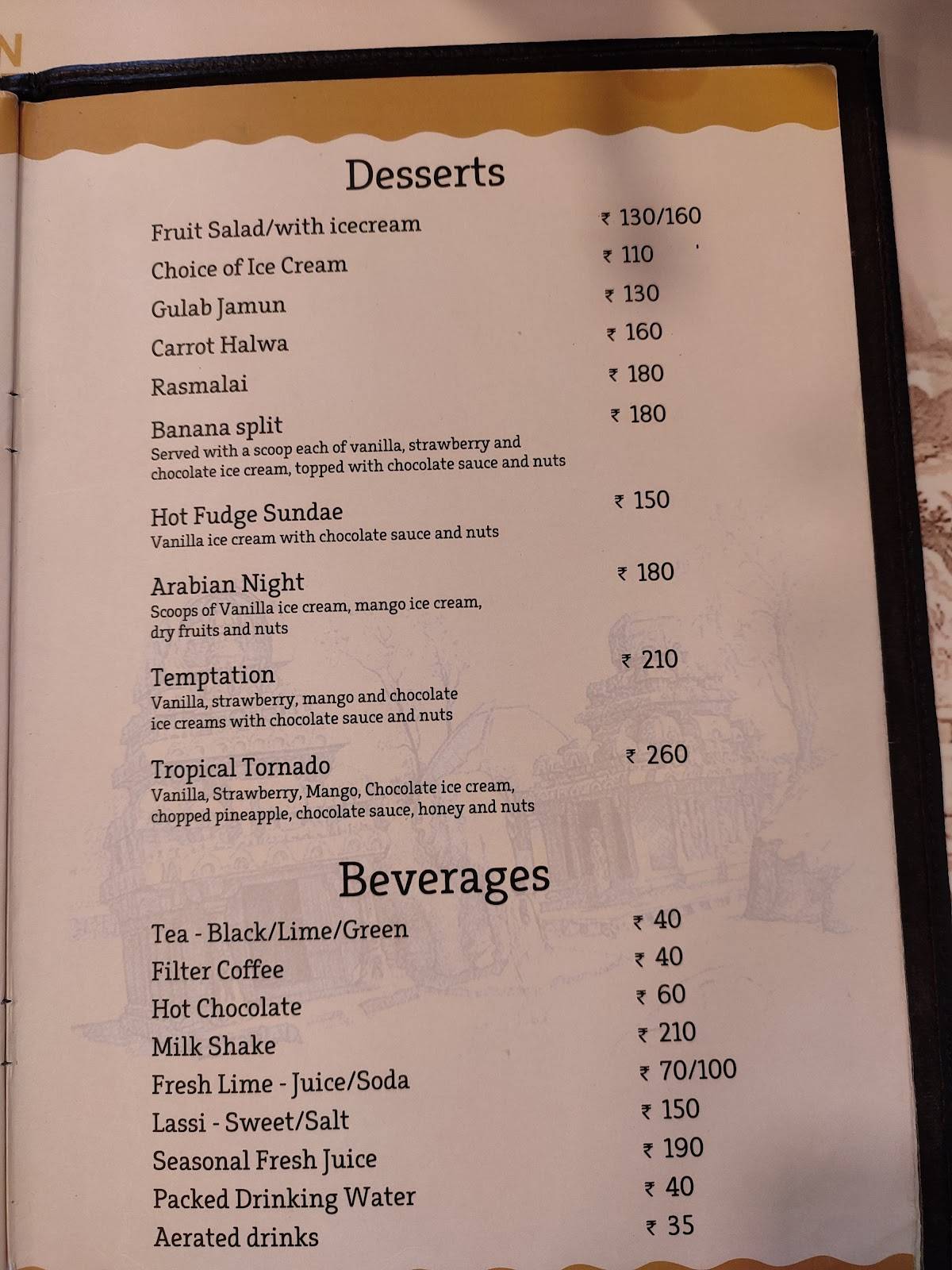 Menu at The Golden Palate ( Pure Vegetarian Restaurant ) - Hotel ...