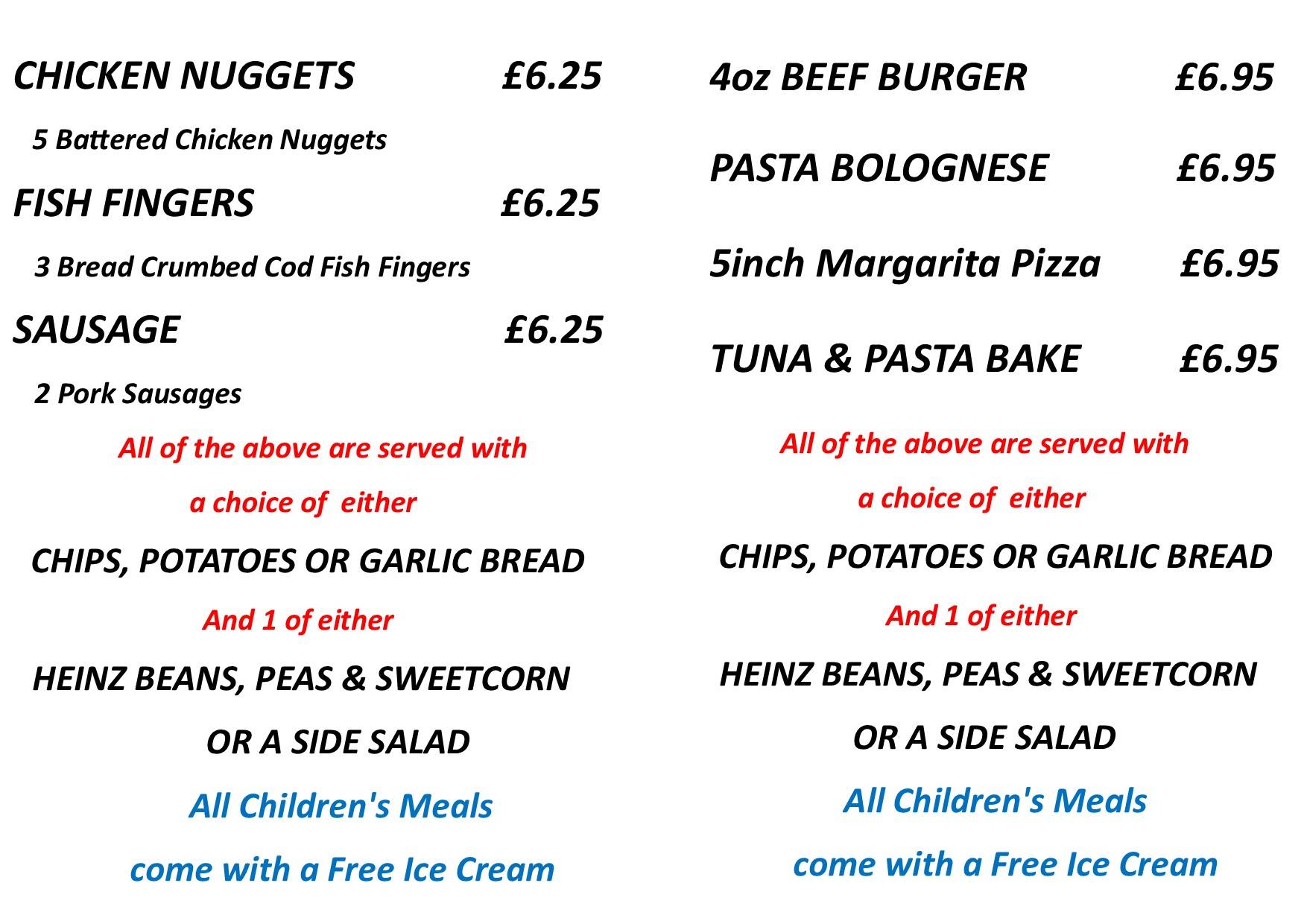Menu at The Half Moon pub & bar, Easington