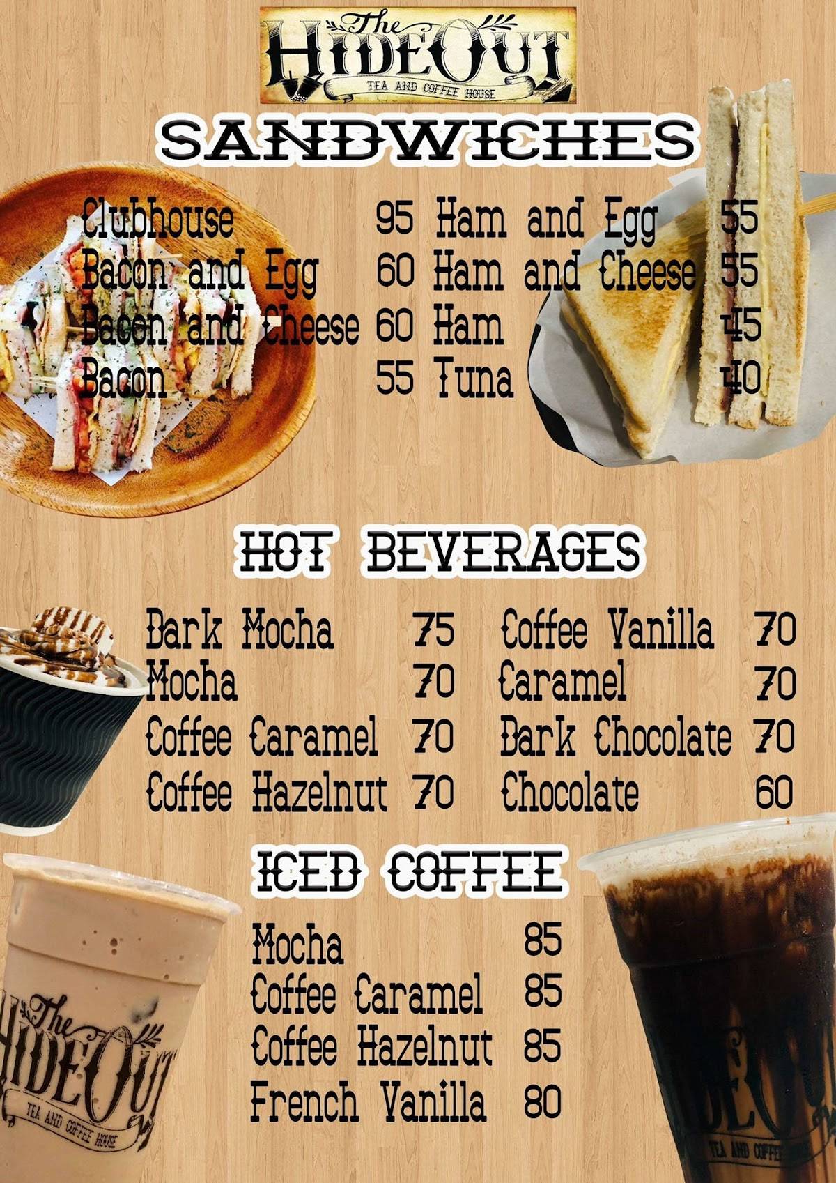 Menu at The Hideout Bar and Restaurant, Caloocan, 69 Caimito Road