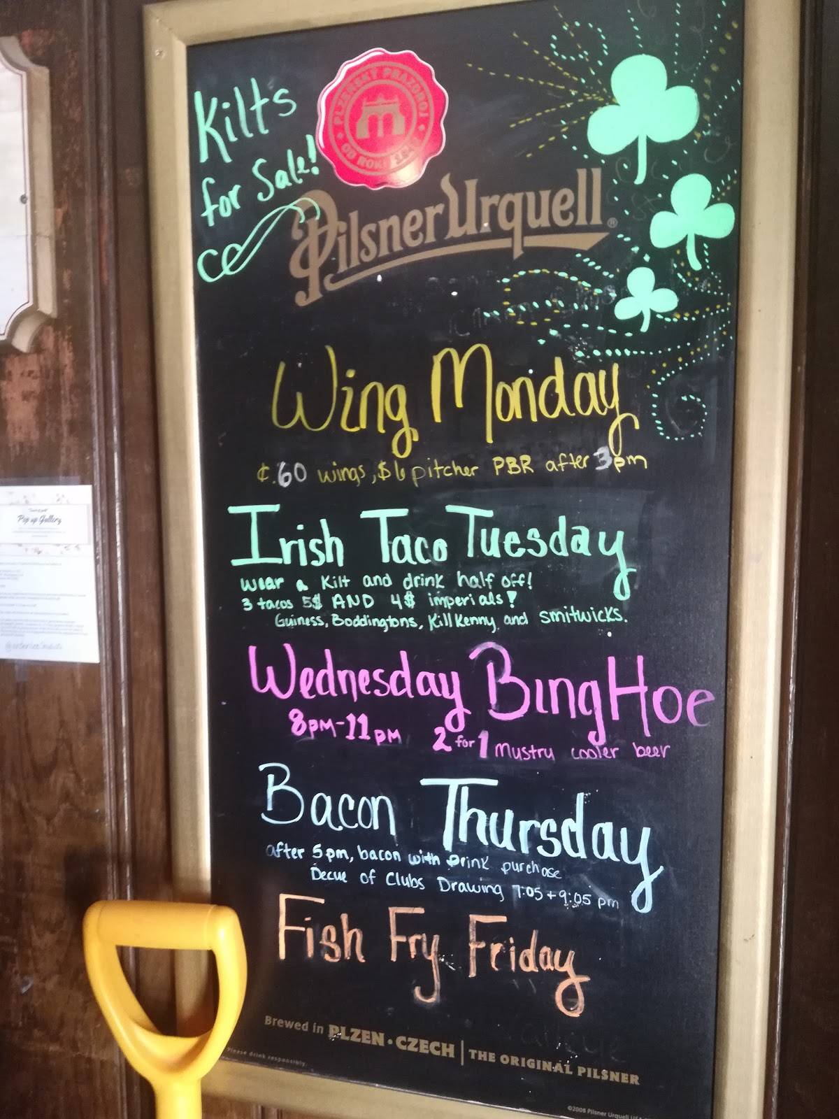 Menu at The Ivanhoe Pub & Eatery, Racine