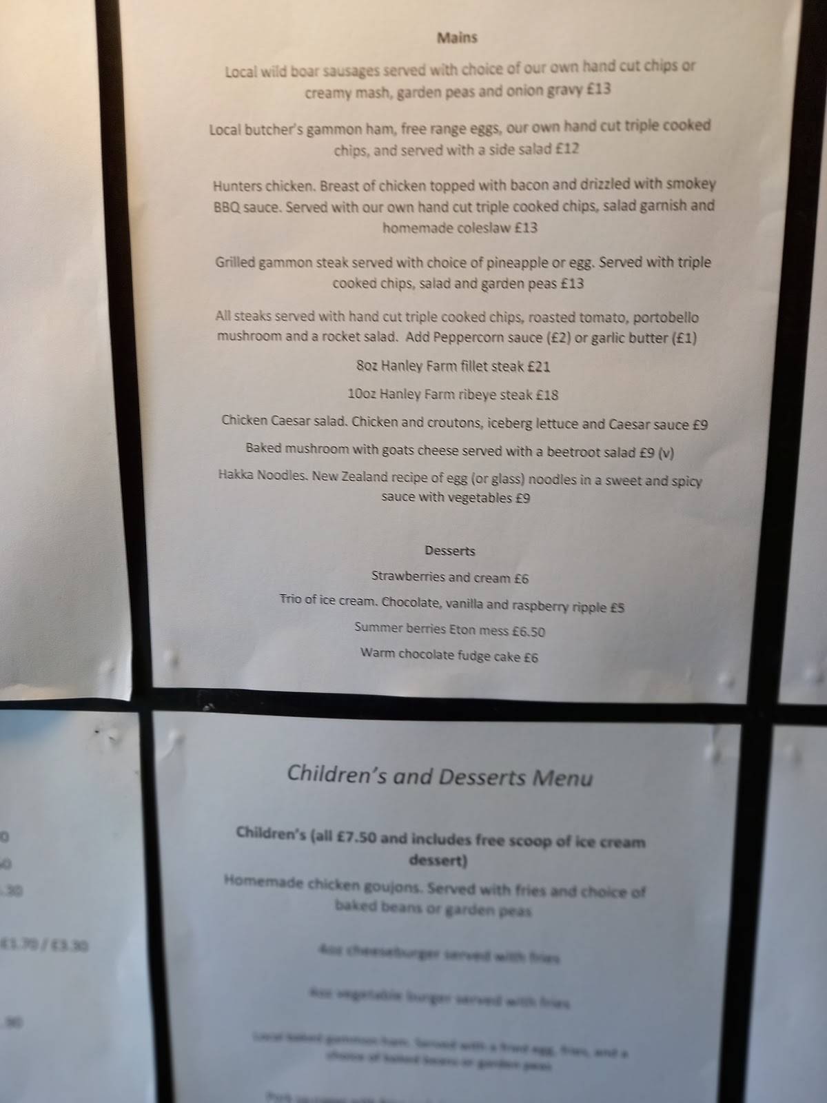 Menu at The Miners Arms pub & bar, Lydney, The Bay
