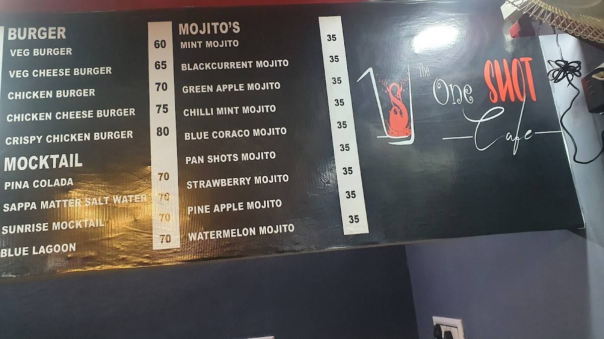 Menu at The One Shot Cafe, Chennai