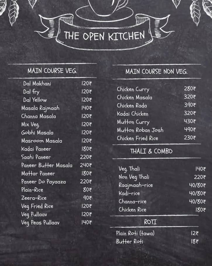 Menu at The Open Kitchen, Zirakpur