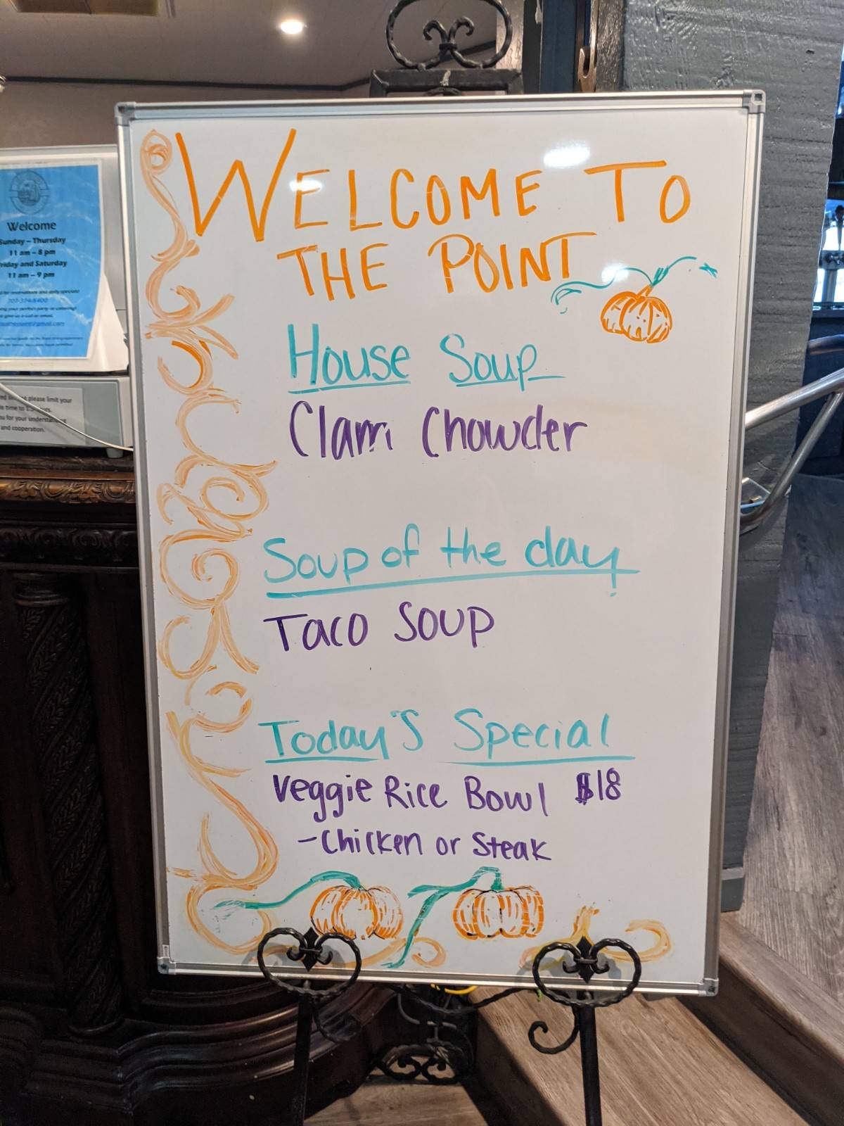 Menu at The Point Restaurant, Rio Vista