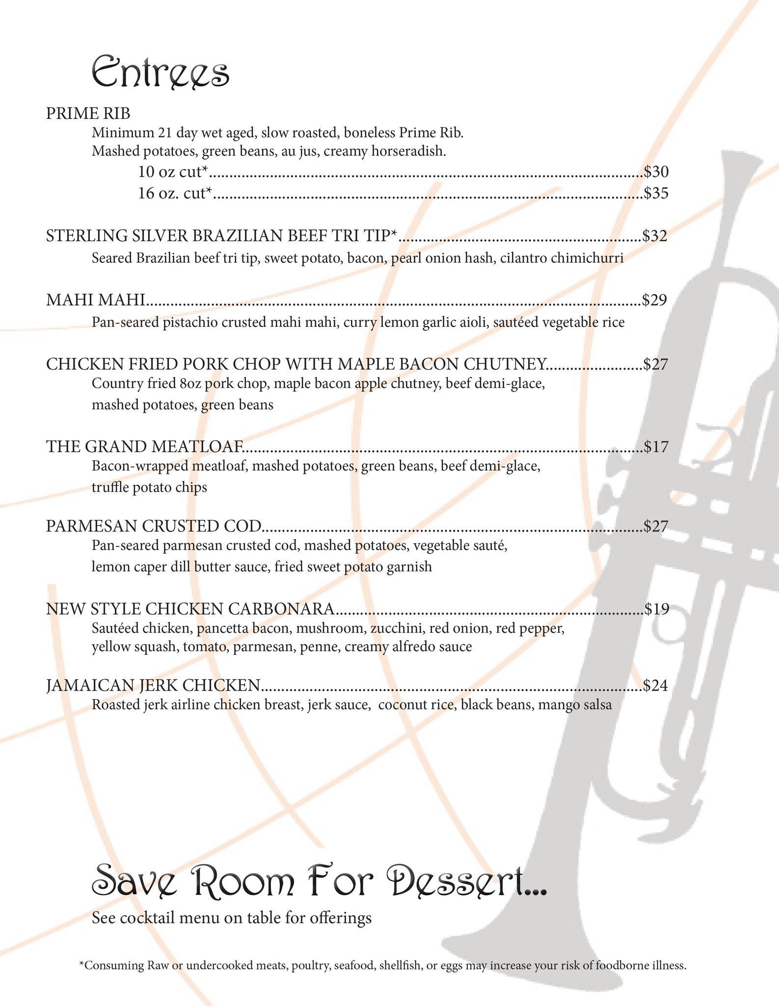 Menu at The Roost pub & bar, Durango