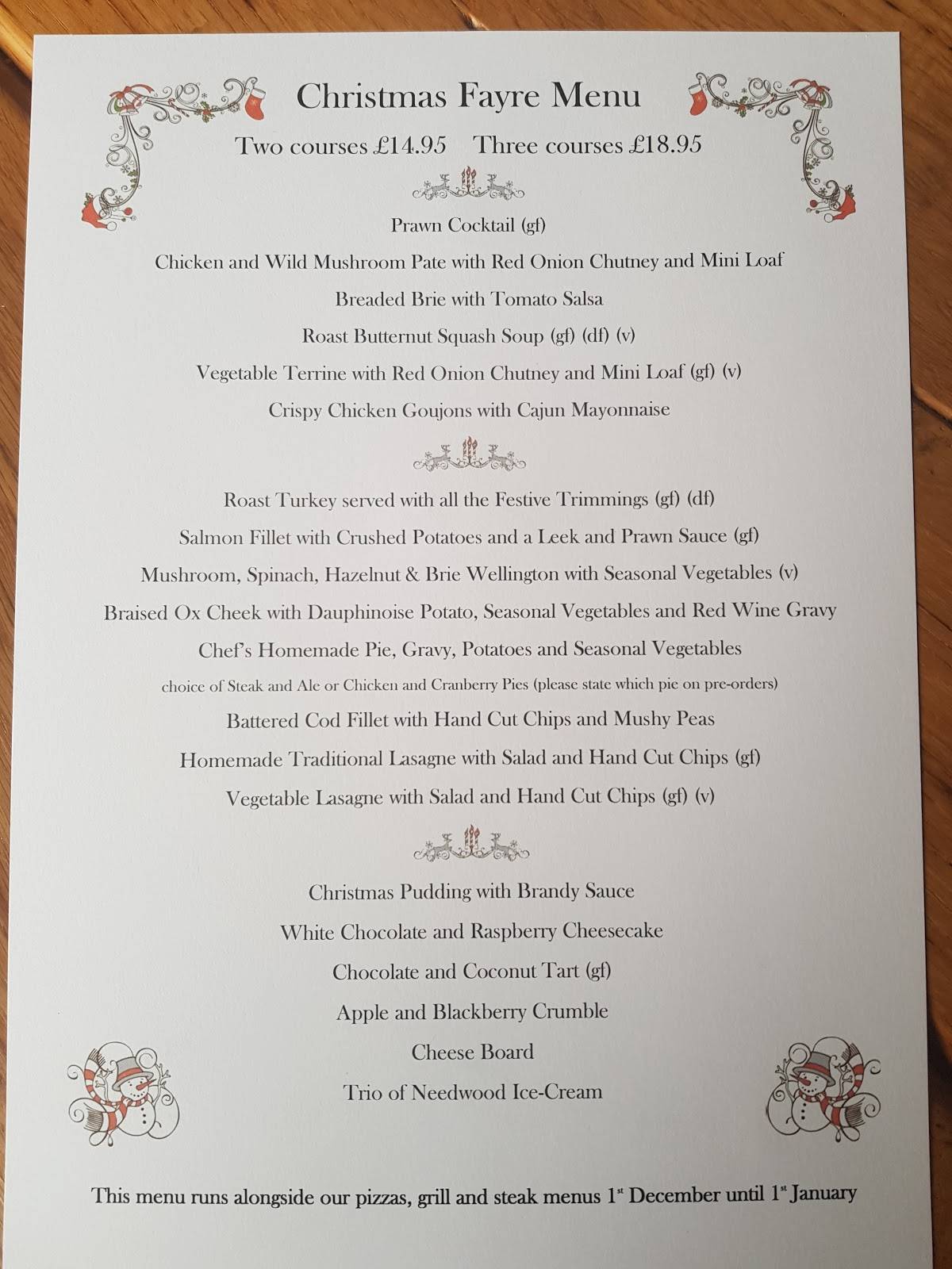 Menu at The Royal Oak pub & bar, King's Bromley