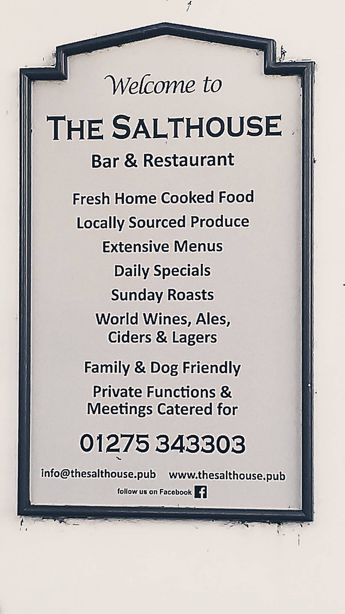 Menu at The Salthouse Bar and Restaurant, Clevedon, Clevedon
