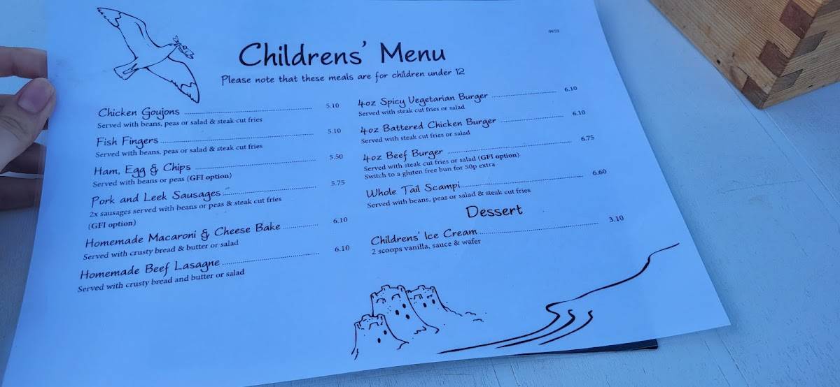 Menu at The Steamer Inn pub & bar, Shanklin