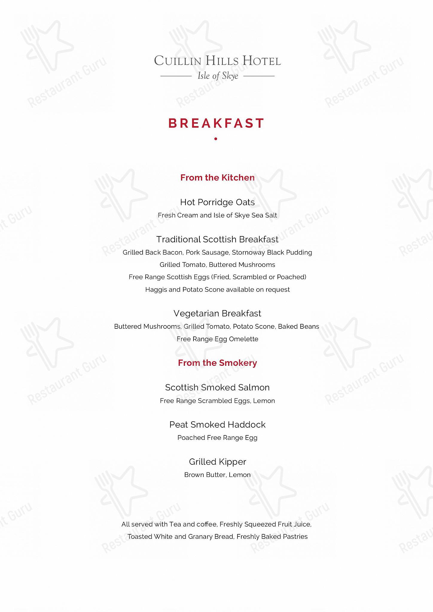 Menu at The View Restaurant, Portree