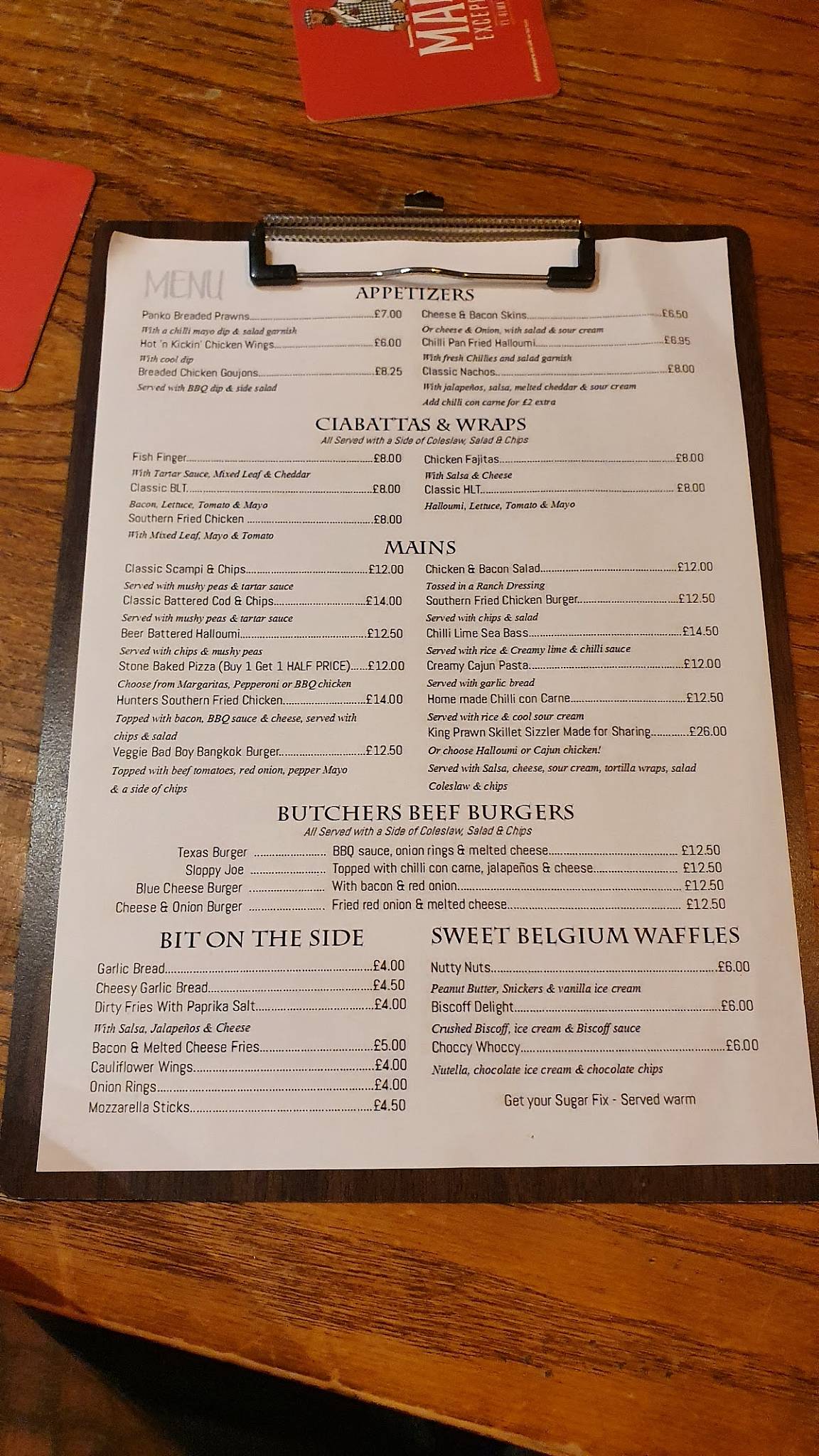 Menu at The White Swan Inn pub & bar, Dunstable