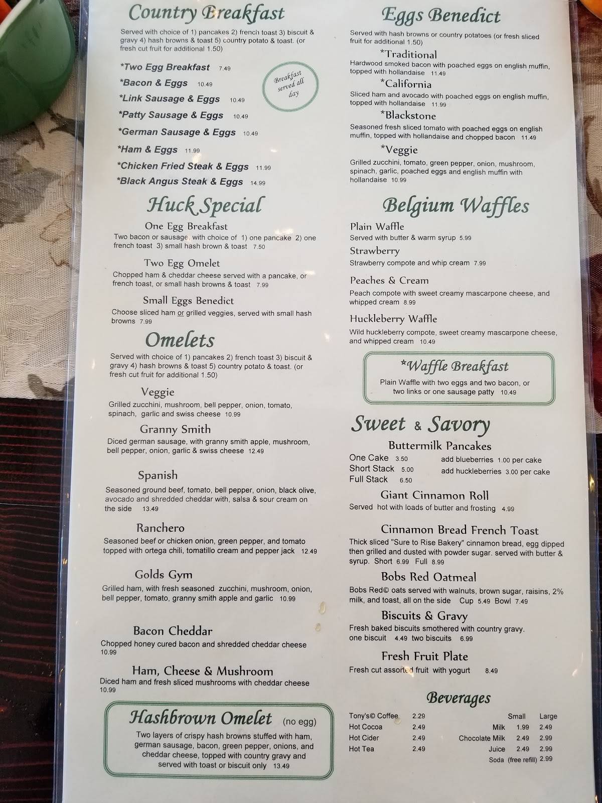 Menu at The Wild Huckleberry restaurant, Wenatchee