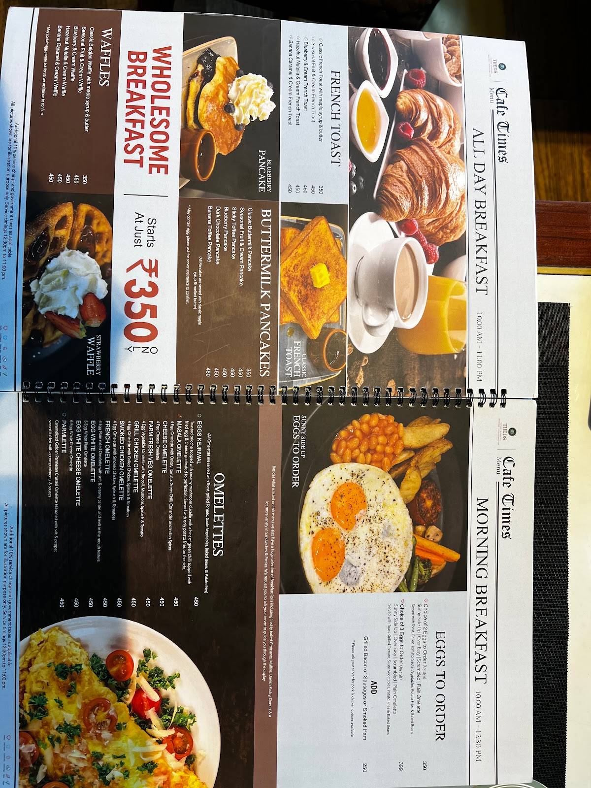 Menu at Theos Cyberhub, Gurugram