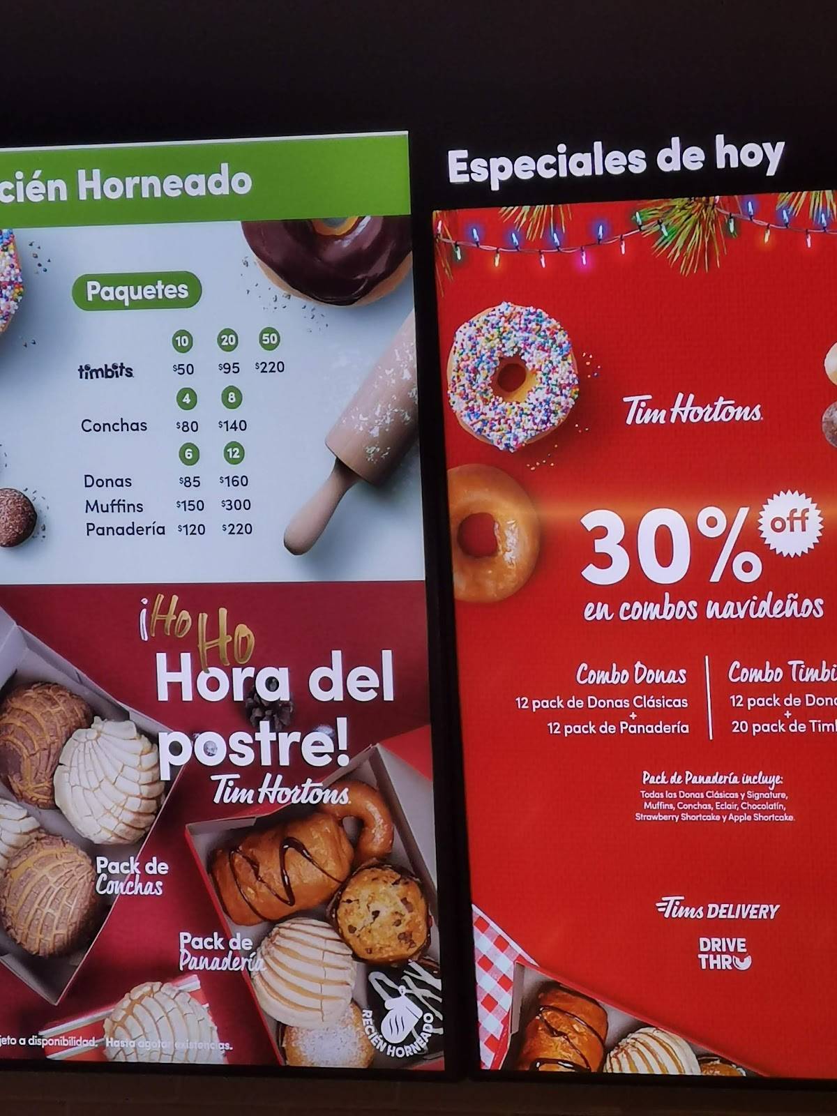 Menu at Tim Hortons cafe, Monterrey, Avenida Hidalgo Poniente 2404 1 y ...