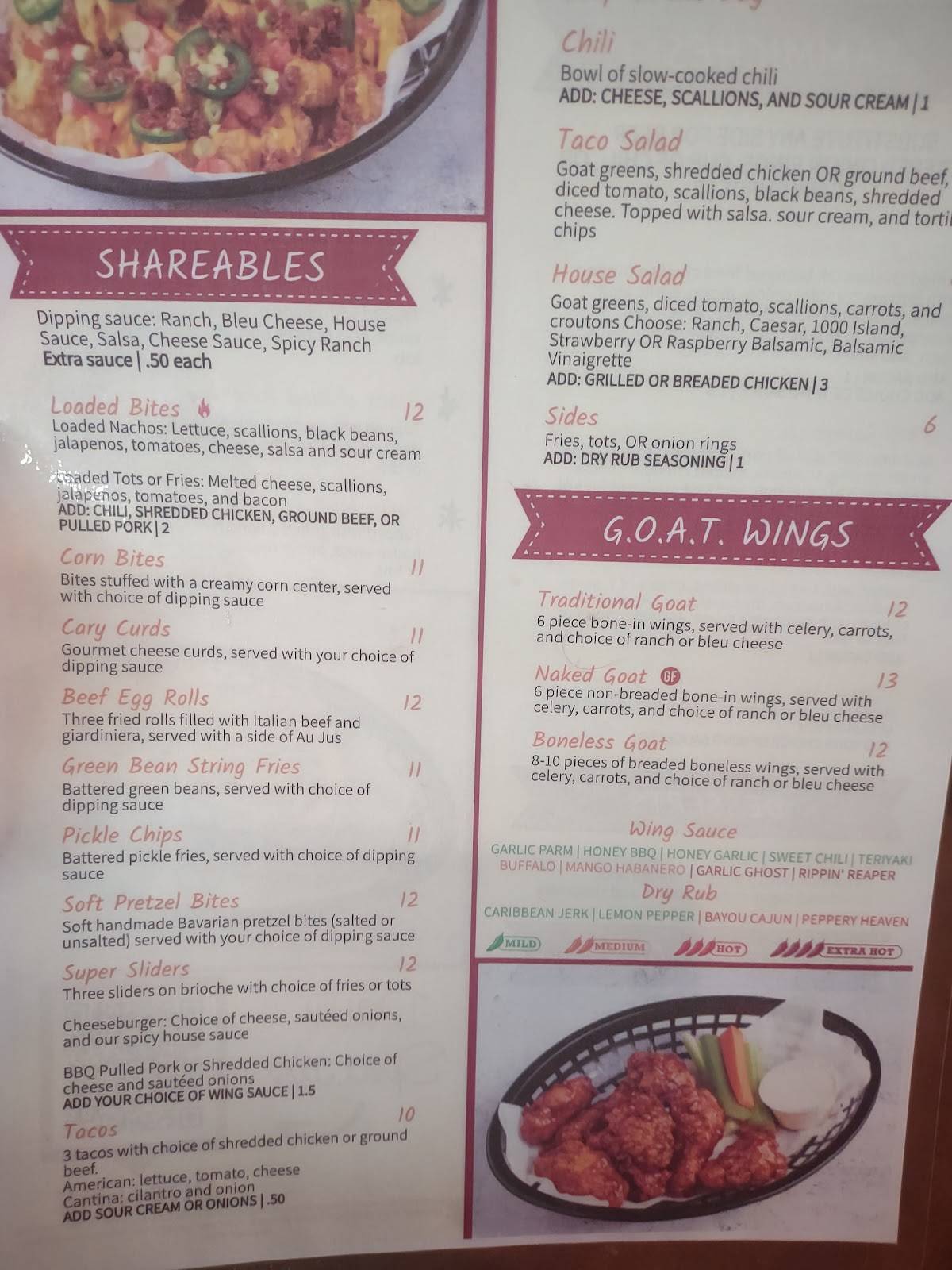 Menu at Tipsy Goat Tavern pub & bar, Cary