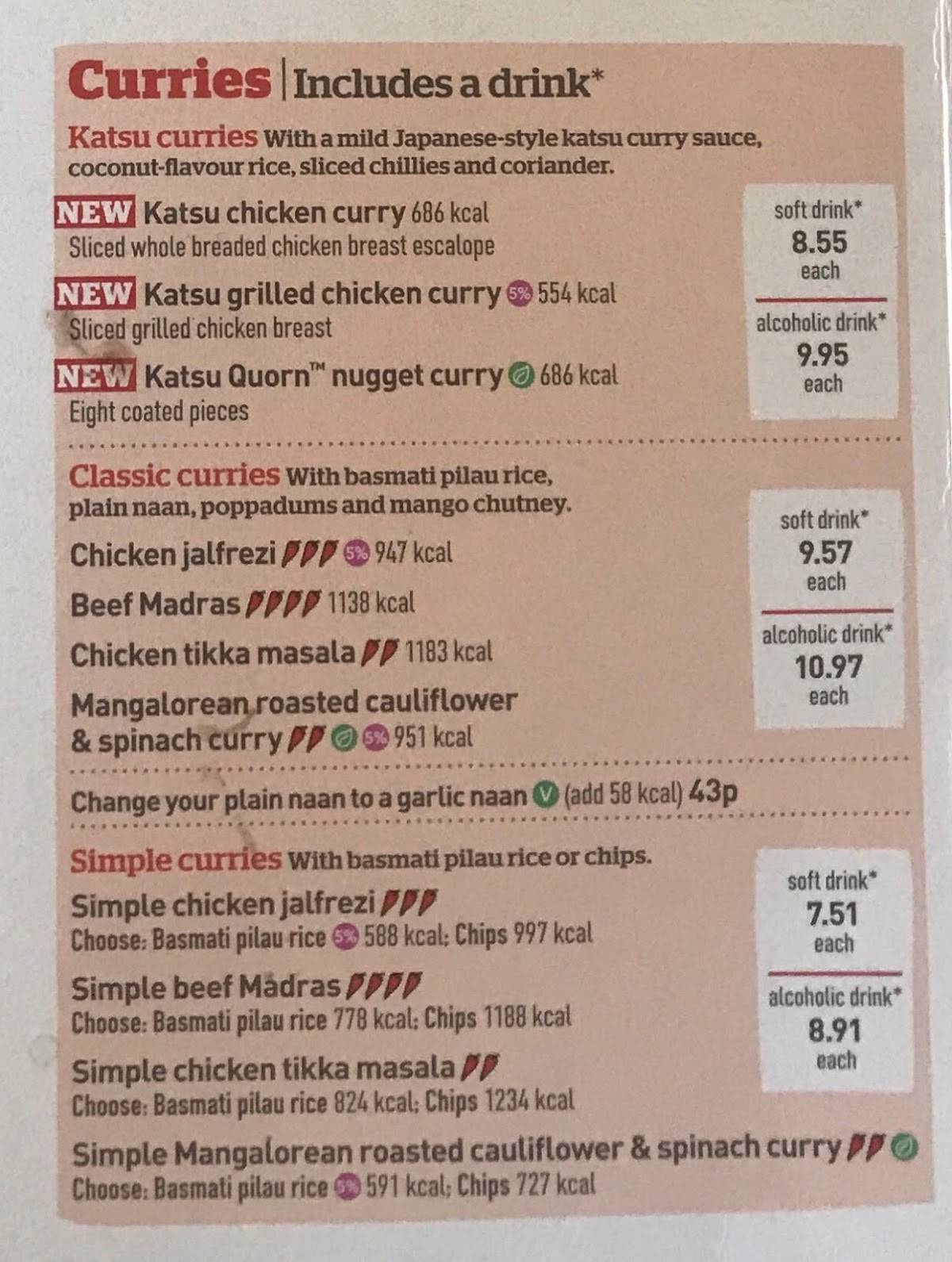 Menu at The Humphrey Bean - JD Wetherspoon pub & bar, Tonbridge