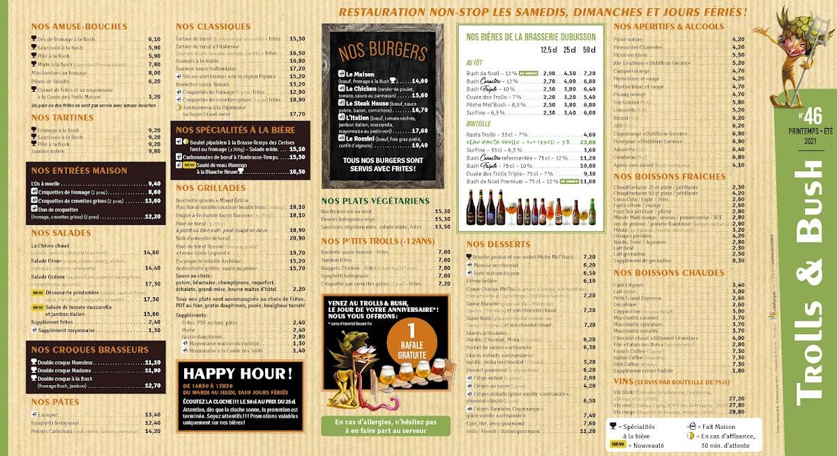 Trolls And Bush Menu _ Disneyland Paris Restaurant Menus – RUWQ