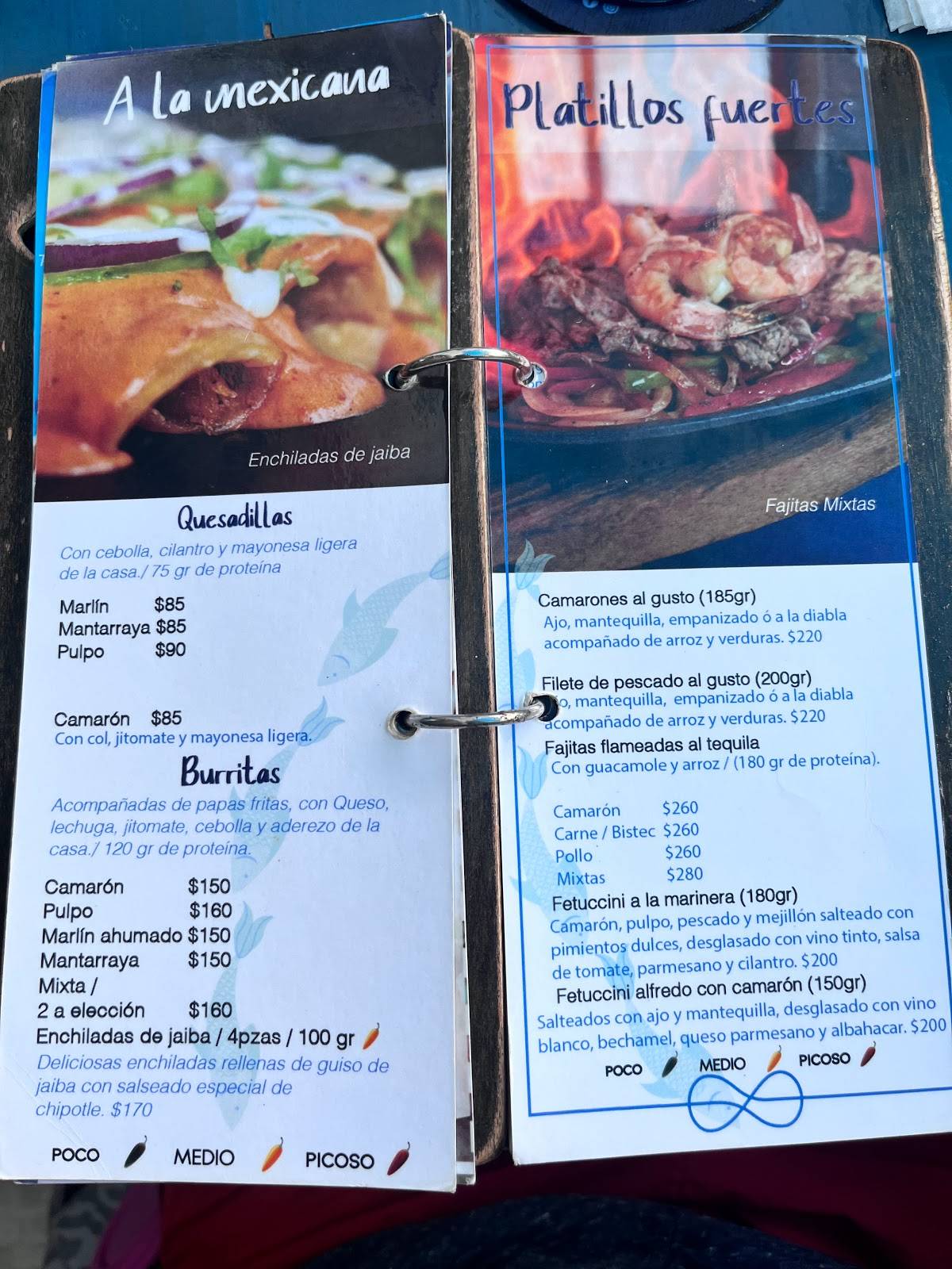 Carta del restaurante Tuna Azul Zona Romantica, Puerto Vallarta