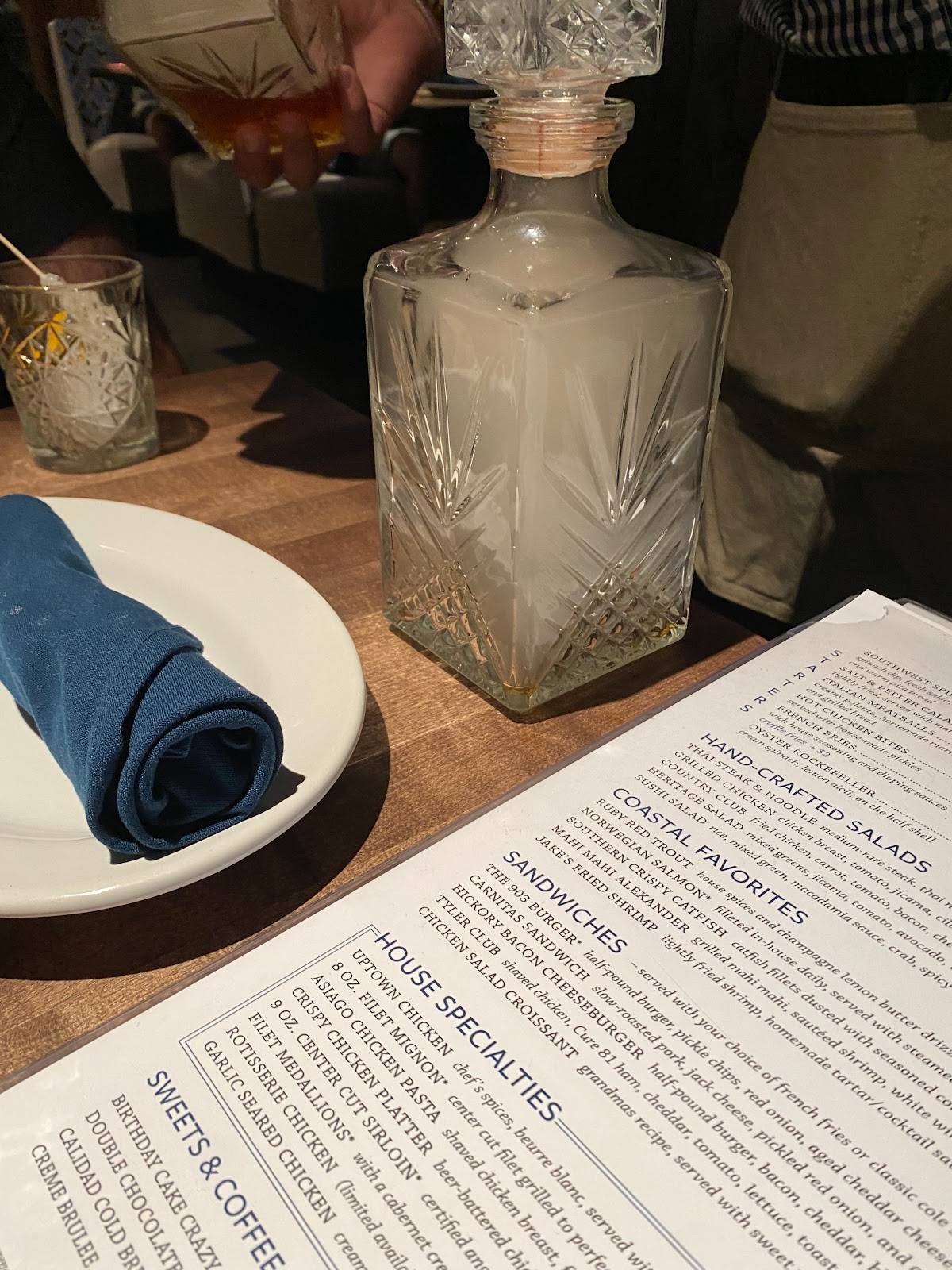 Menu at Twelve restaurant, Tyler