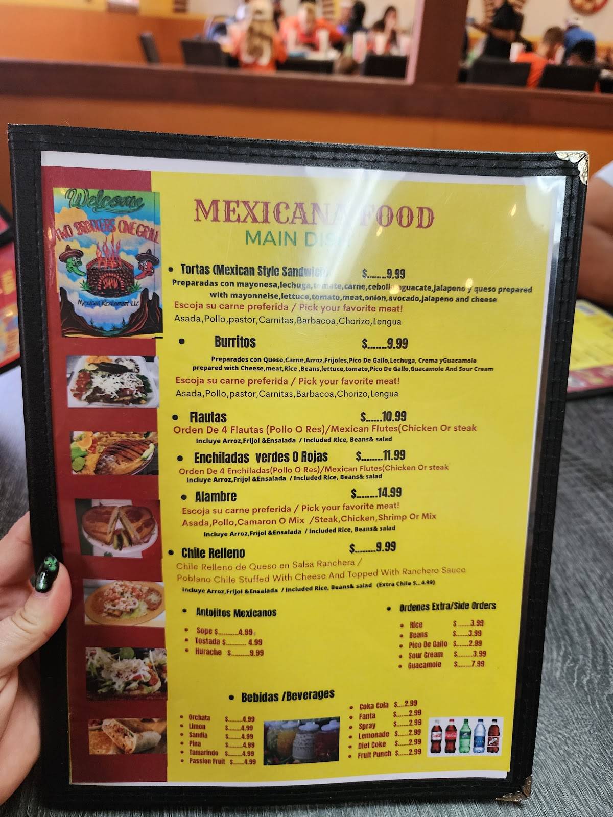 Menu at Two Brothers One grill restaurant, Bartow