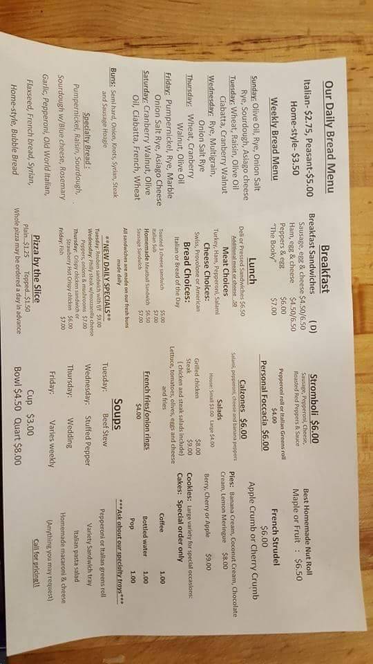 Menu at Two Fat Guys and an Oven cafe, New Castle