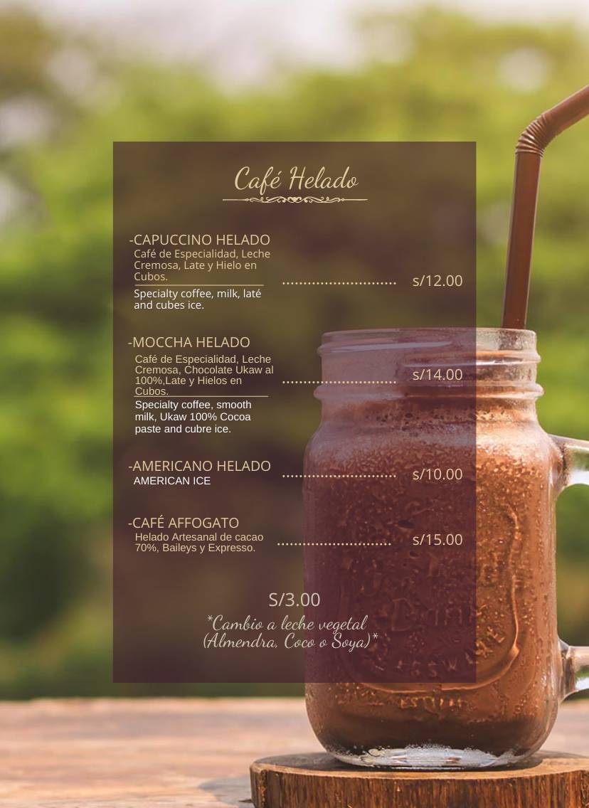 Carta del café Ukaw Chocolate Fino Amazónico, Pucallpa