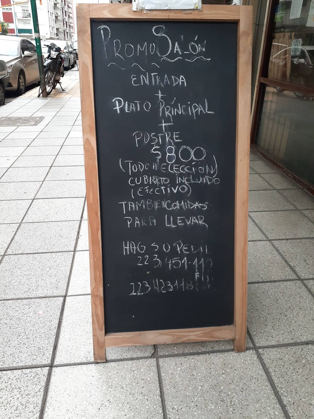Menu at Venus restaurant, Mar del Plata