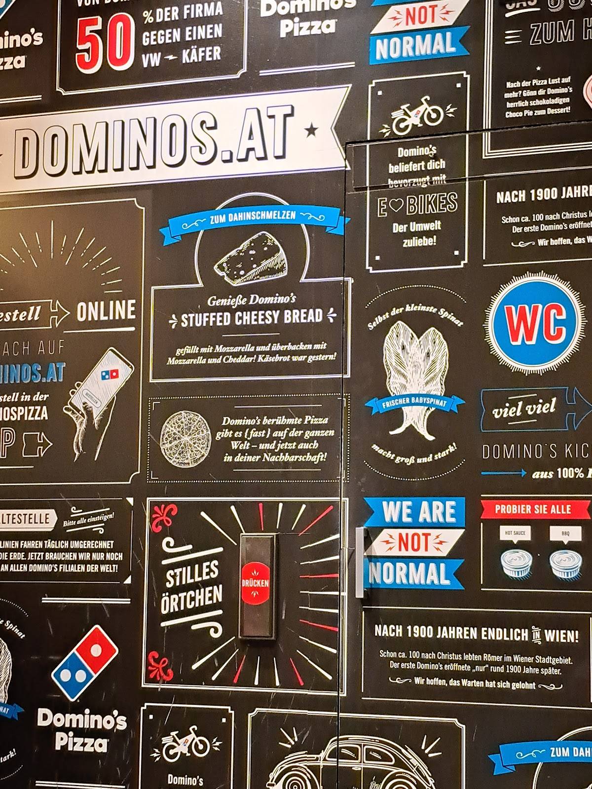 Menu at Domino's Pizza, Vienna, Neubaugasse 63