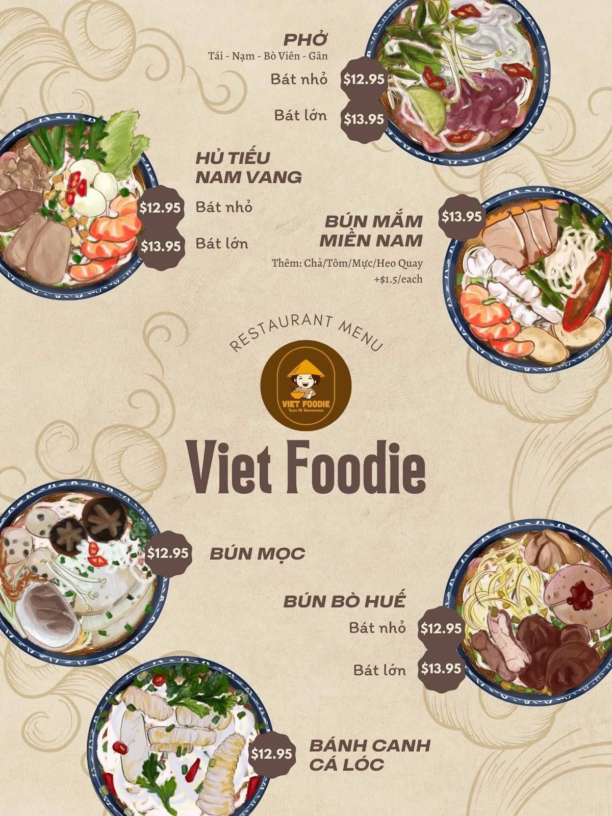 Menu at Viet Foodie restaurant, Houston