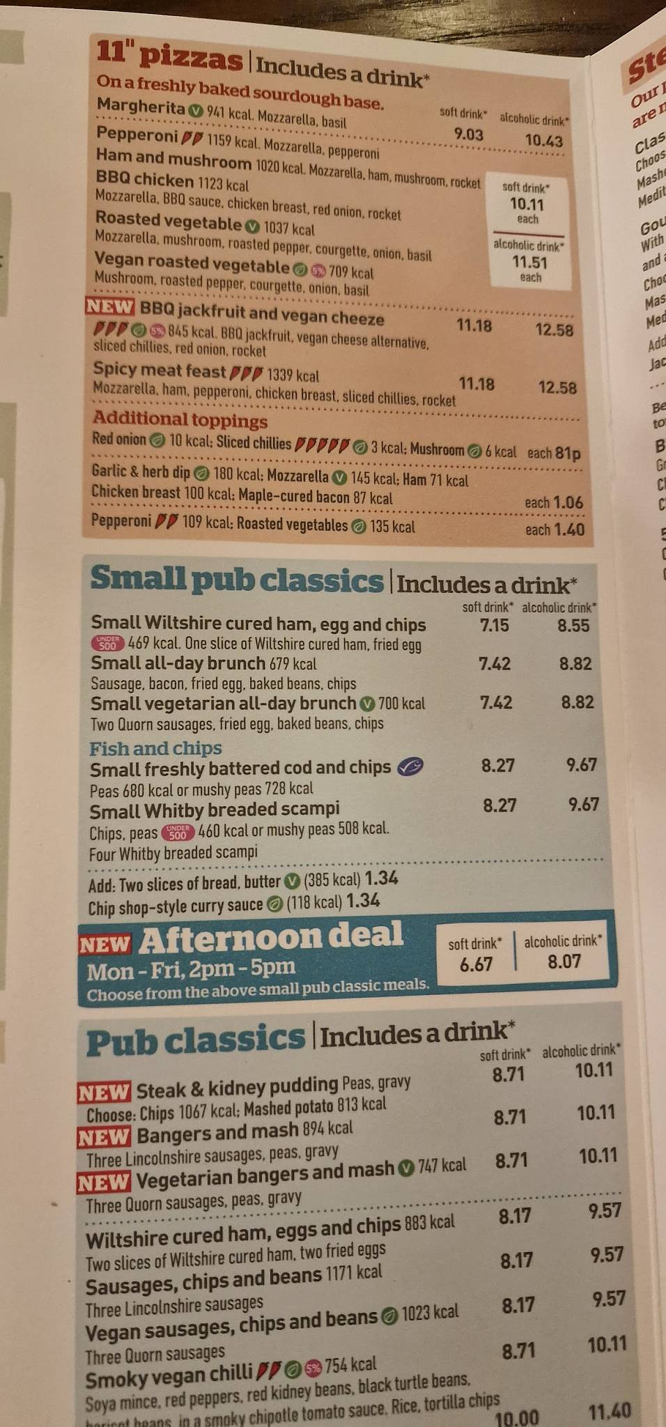 Menu at Wetherspoons pub & bar, Manchester, Piccadilly House