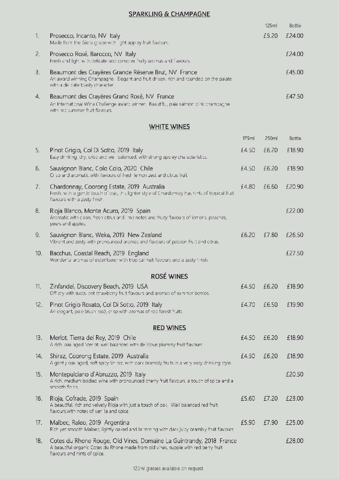 Menu at White Hart at Roydon pub & bar, Diss