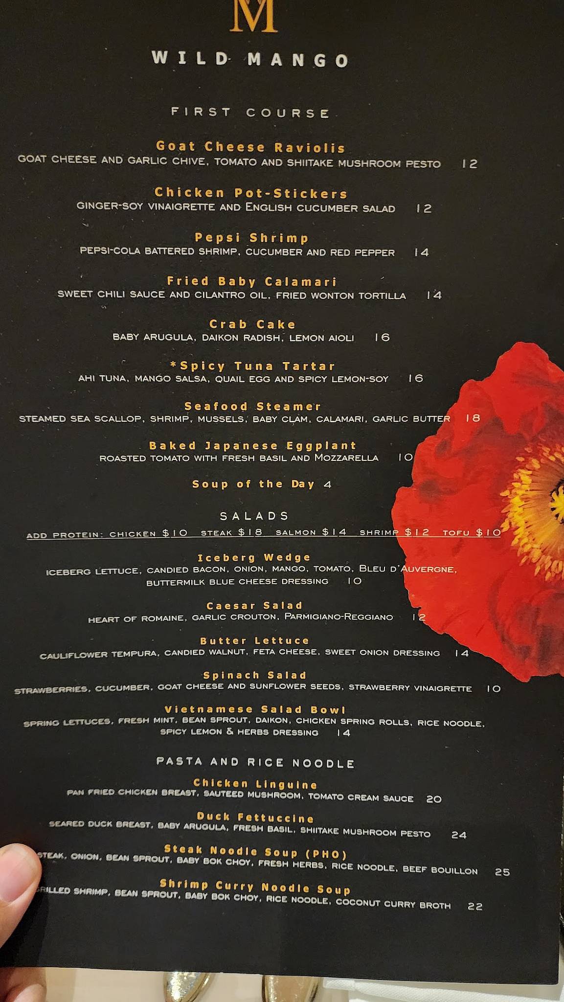 Menu at Wild Mango Restaurant and Bar-Legacy Village, Lyndhurst