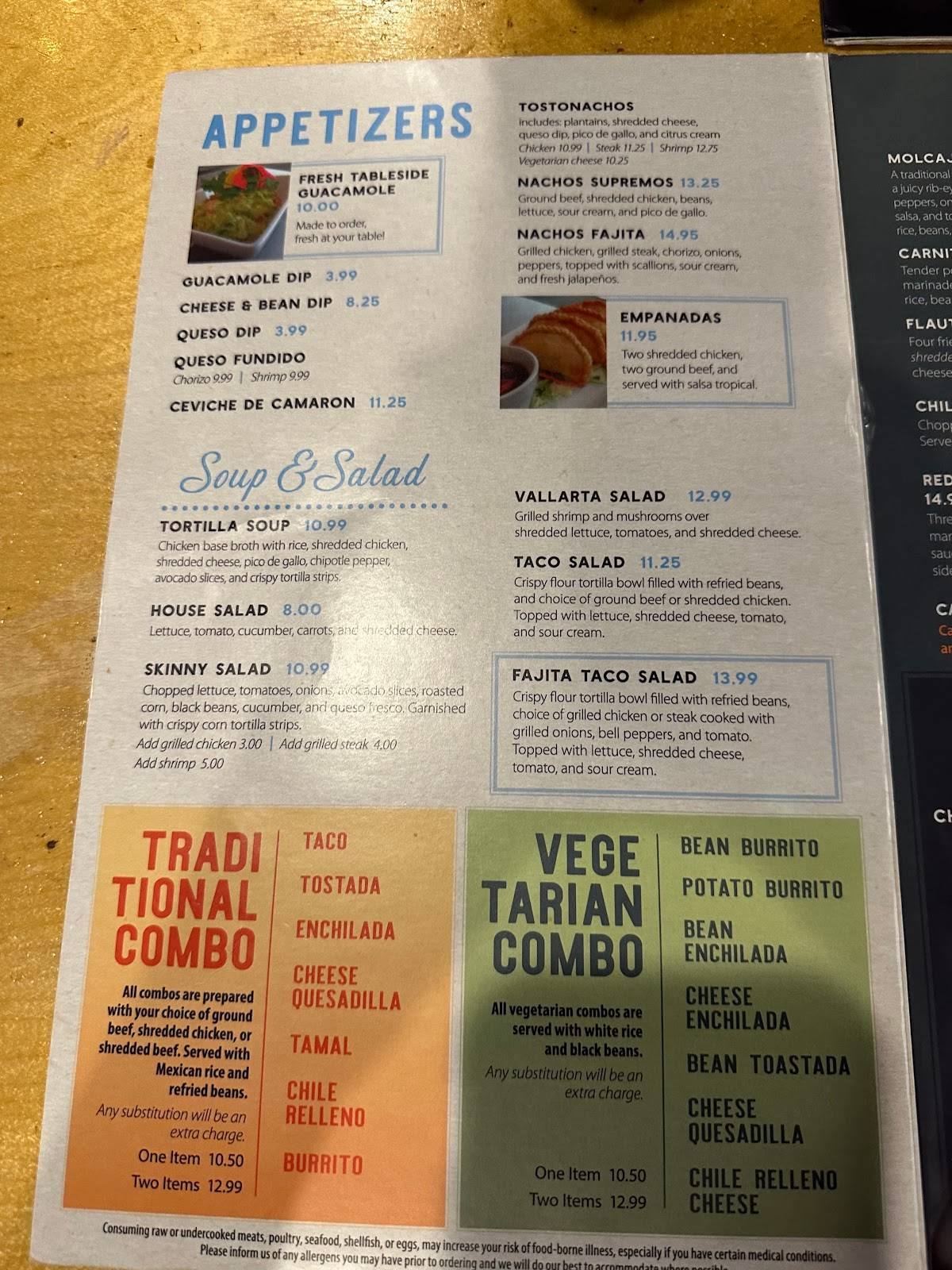 Menu at Casa Agave Mexican Grill restaurant, Wildwood