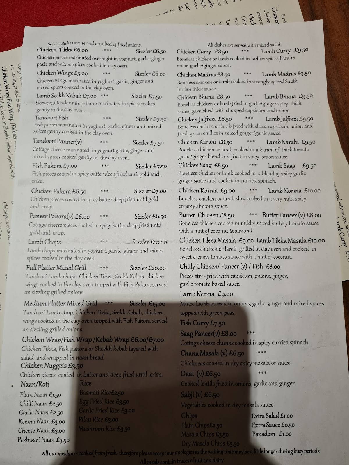 Menu at The Builders Arms pub & bar, Wolverhampton