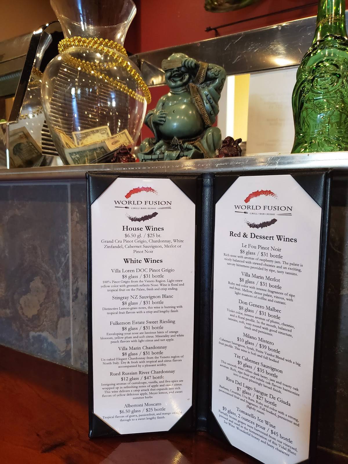Menu at World Fusion restaurant, Lecanto