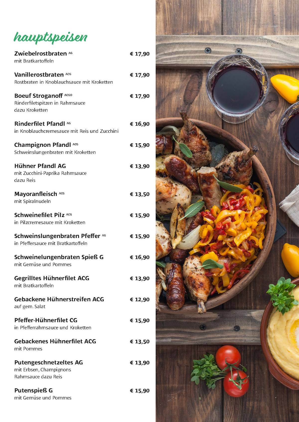 Speisekarte von Zum Andi - Wiener Küche restaurant, Wien