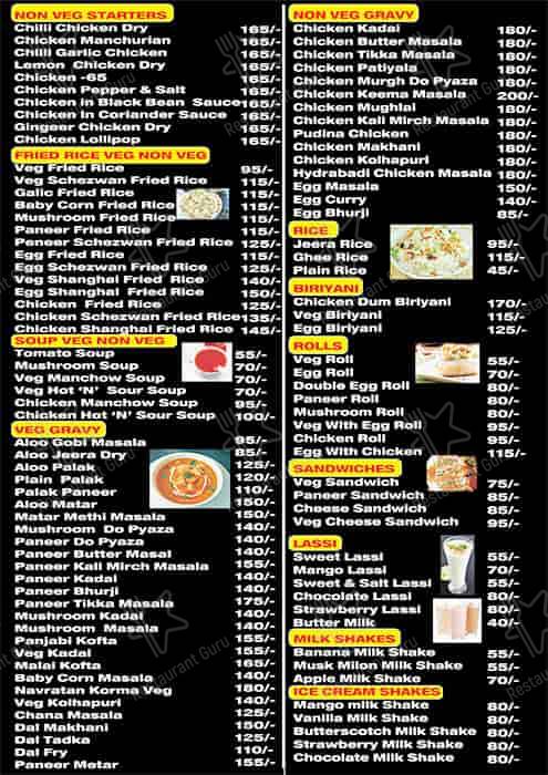 Menu at Bangalore Cafe, Bengaluru, Opp