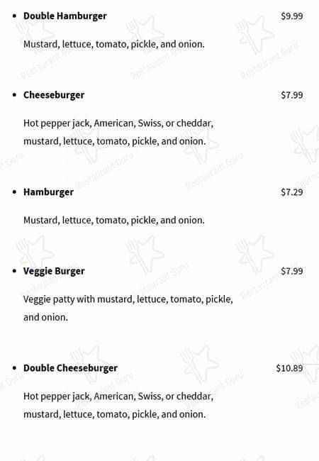 Menu at Buffalo Grill restaurant, Little Rock, Rebsamen Park Rd