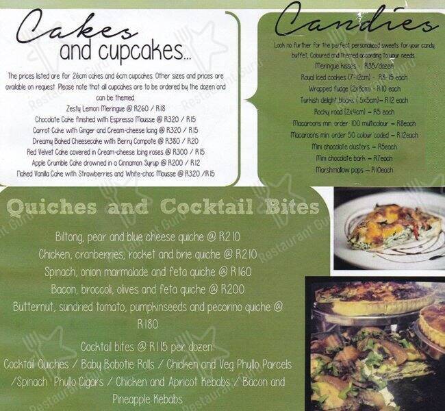 Menu at Deli on Duncan restaurant, Pretoria