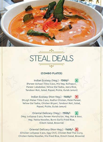 Menu at The Minto Hall Convention Centre - MPSTDC, Bhopal