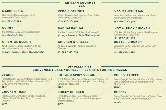 Menu at The Pizza Experience, Gurugram