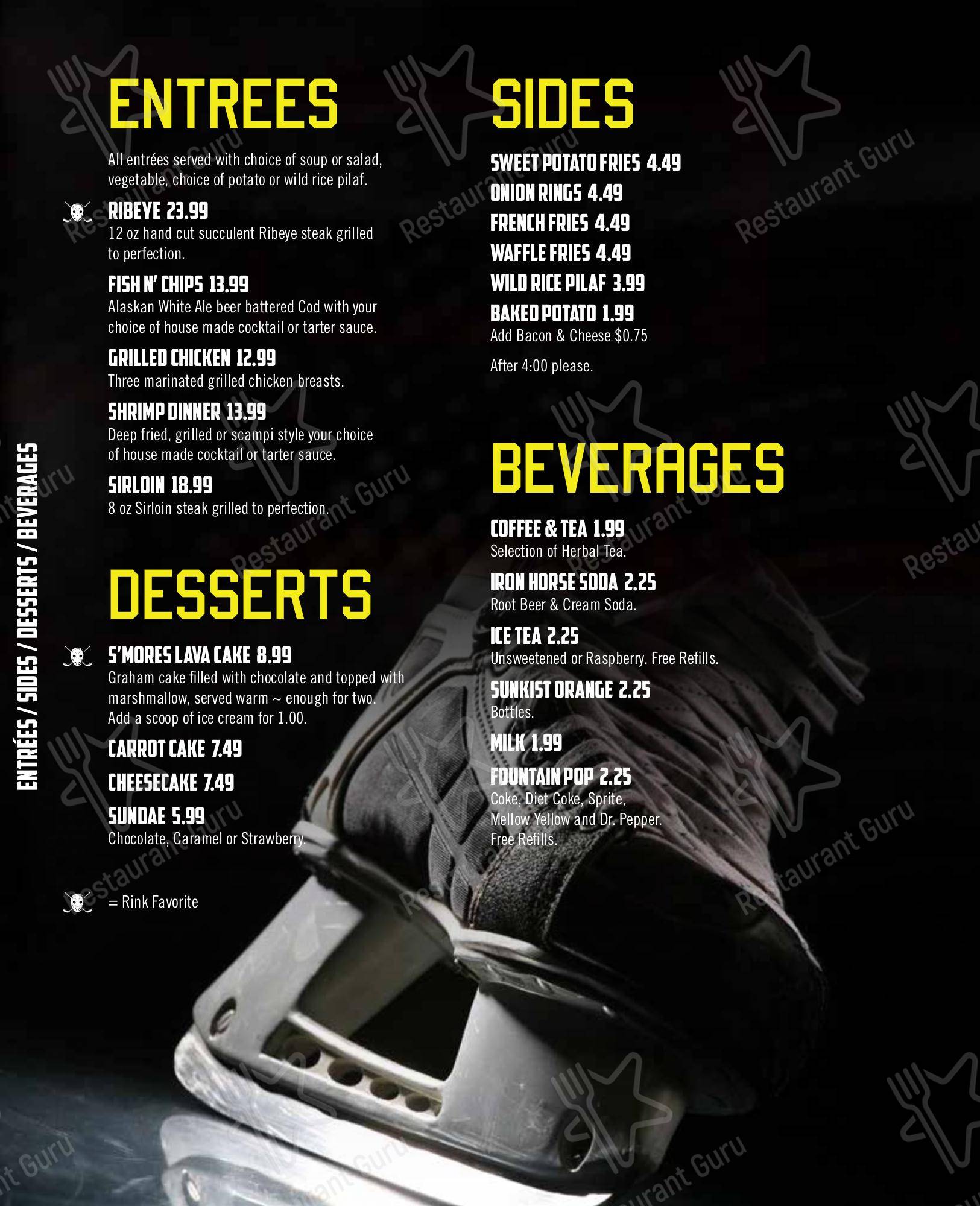 Menu at The Rink Sports Bar & Grill, Eveleth