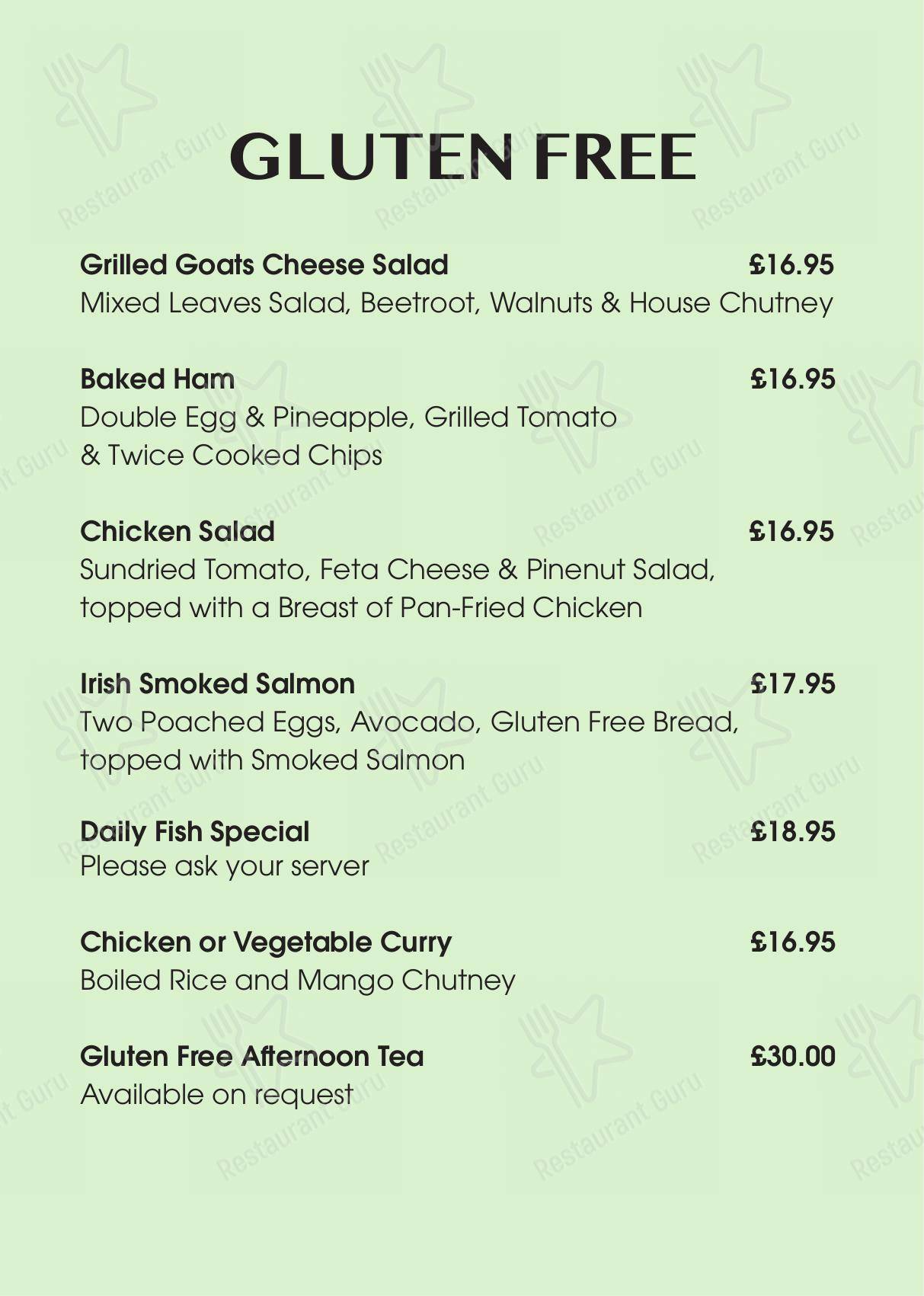 Menu at Oranmore House restaurant, Ballymena, 147 Galgorm Rd