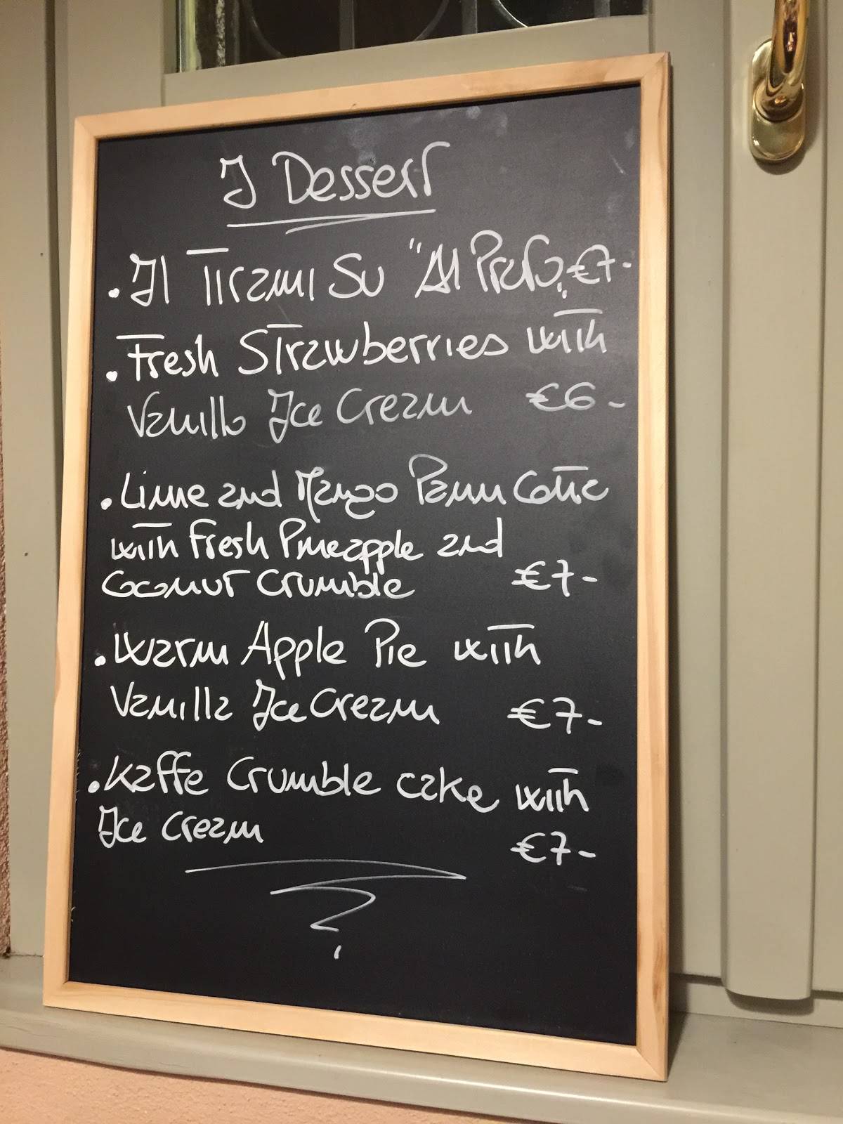 Menu at Al Prato Restaurant, Varenna