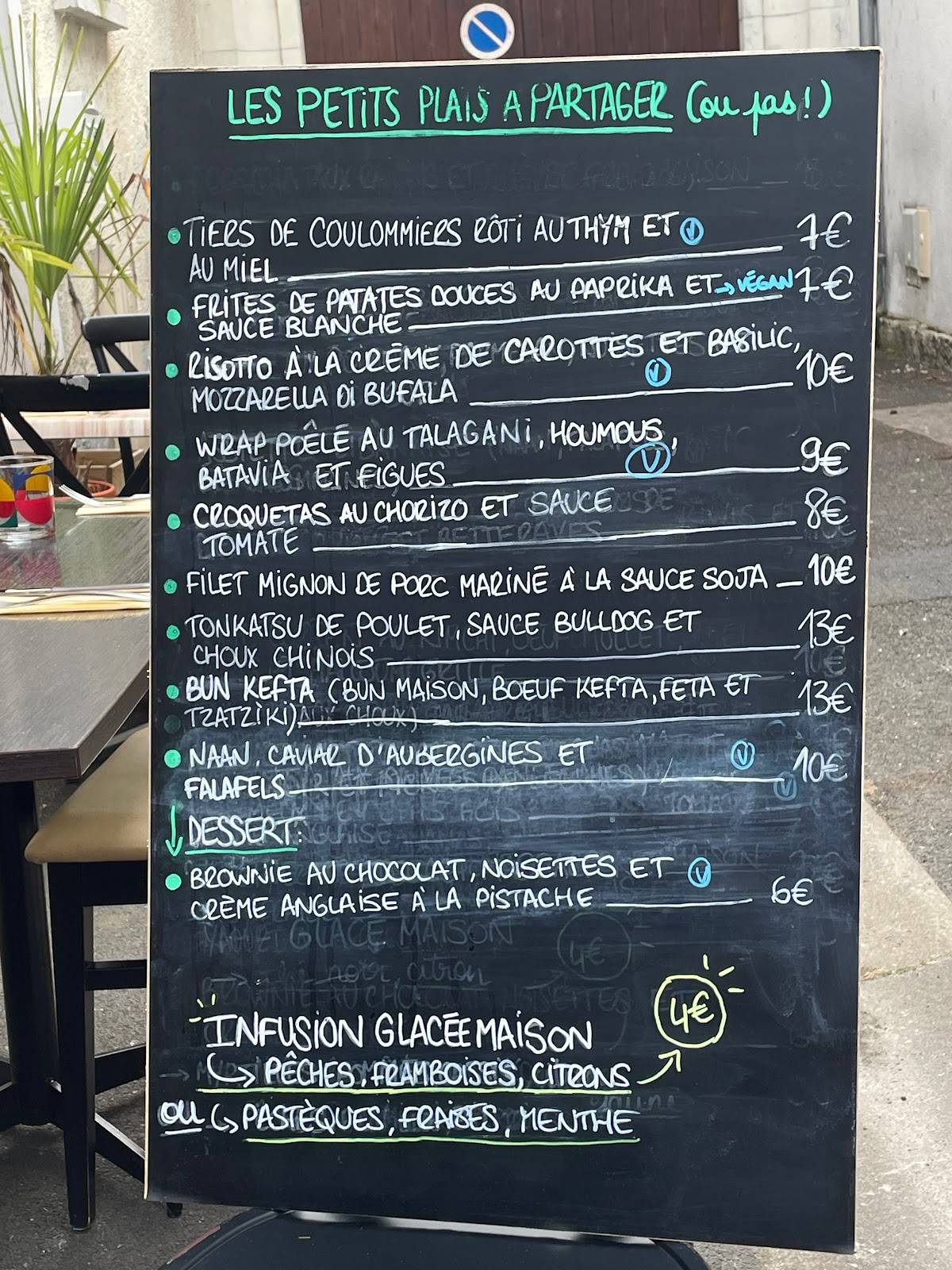 Menu au La Fourchette restaurant, Amboise