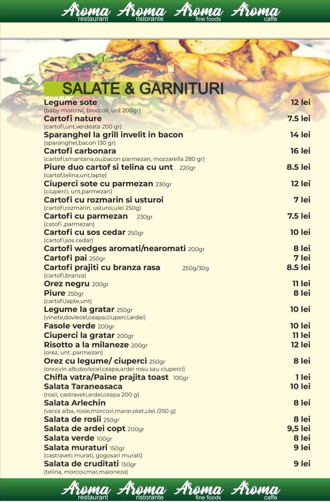 Menu at Aroma Mioveni, Mioveni