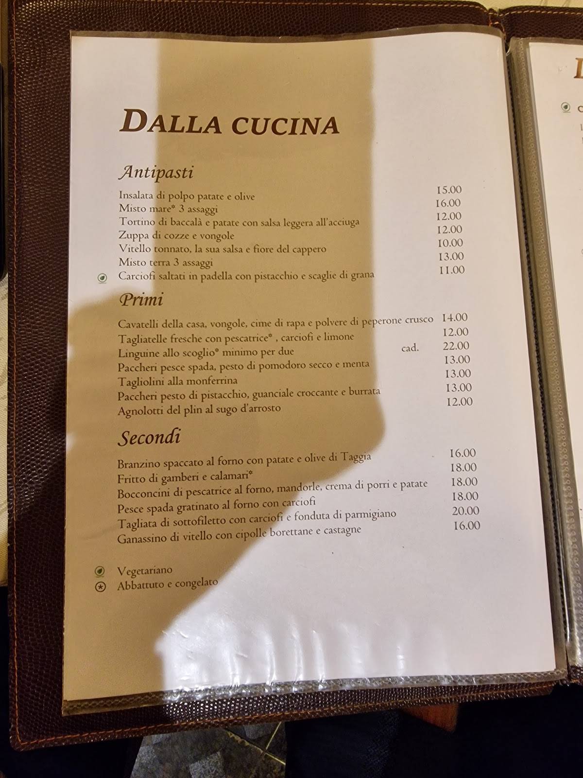 Menu da La Stadera ristorante con griglia, Torino