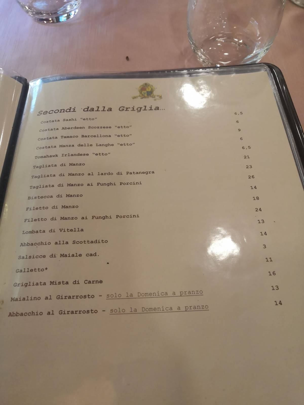 Menu da Ristorante da Baffone, Velletri