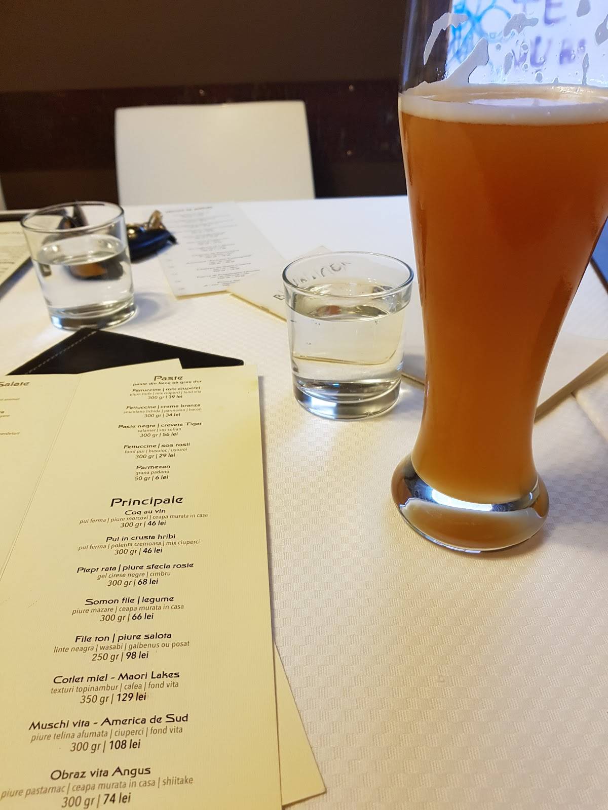 Menu at Baracca, Cluj-Napoca